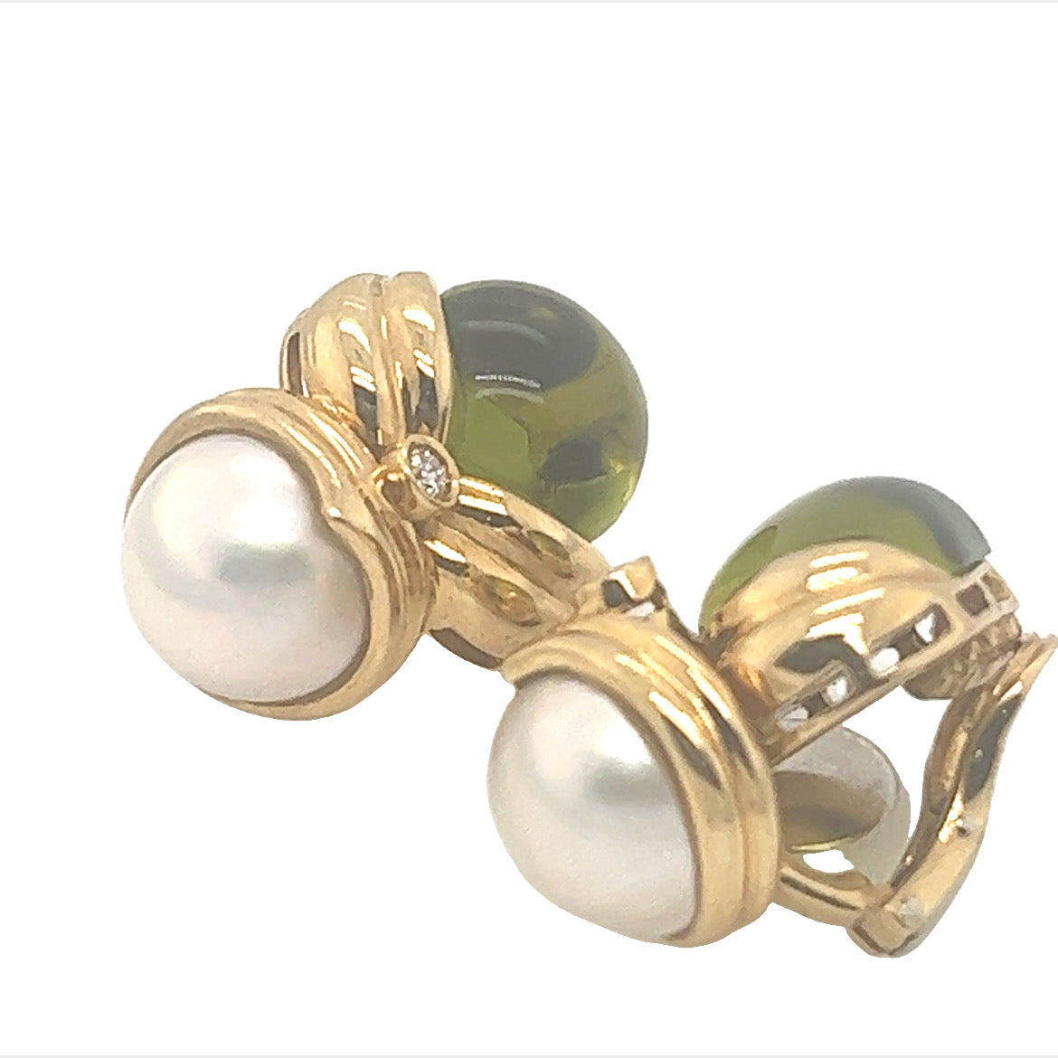 Peridot and pearl earrings store