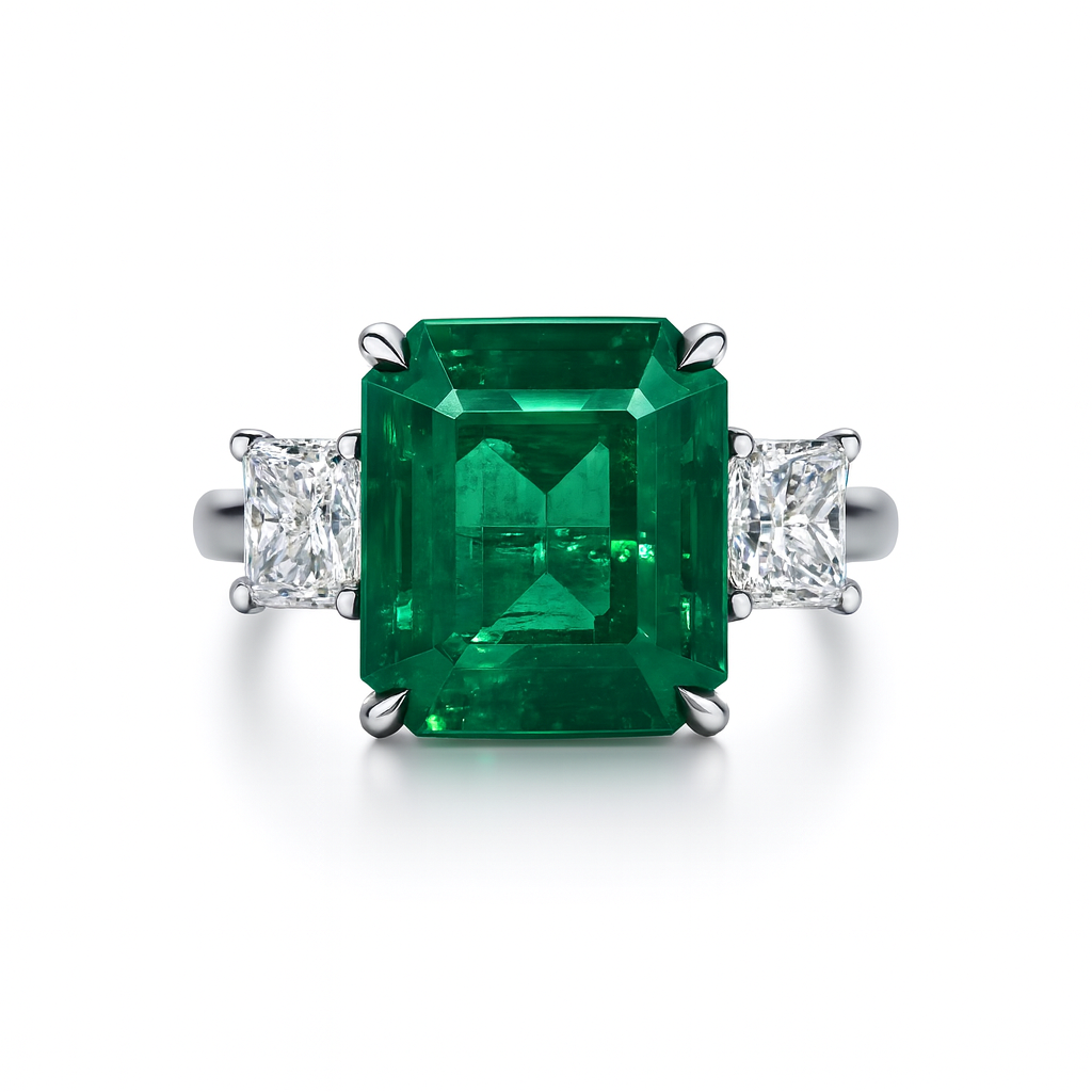 4CT Emerald and Diamond Ring – Brandon Boswell Diamonds